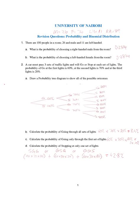 SOLUTION Probability And Binomial Distribution Revision Questions Answers Studypool