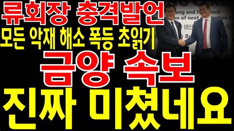 금양 주가전망 단독 5분전 충격발표 류회장 충격발언 모든 악재 해소 폭등 초읽기 Jp모간이 풀베팅한 진짜 이유 와