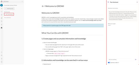Knowledge Assistant Growi Docs