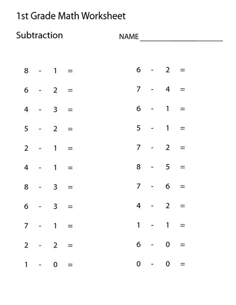 First Grade Printable Worksheets Math