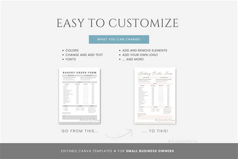 Editable Bakery Order Form Template Printable Bakery Order Form