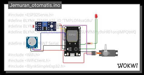 Jemuran Otomatis Ino Wokwi ESP32 STM32 Arduino Simulator