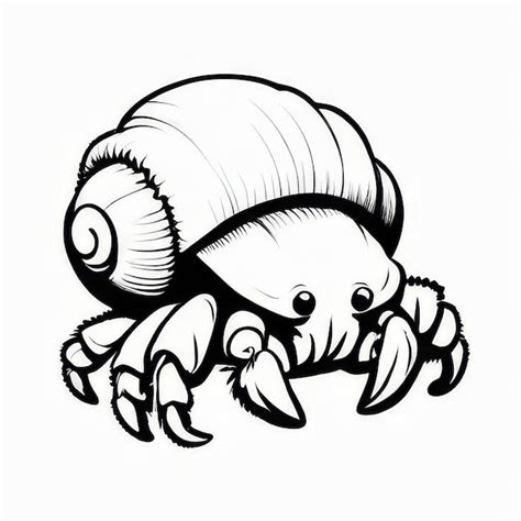 Premium Vector A Drawing Of A Crab With A Shell And The Word Sea Shell