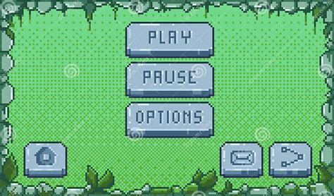Pixel Game Menu Retro Video Game Buttons 8 Bit Game Asset Ui Interface Elements For Mobile