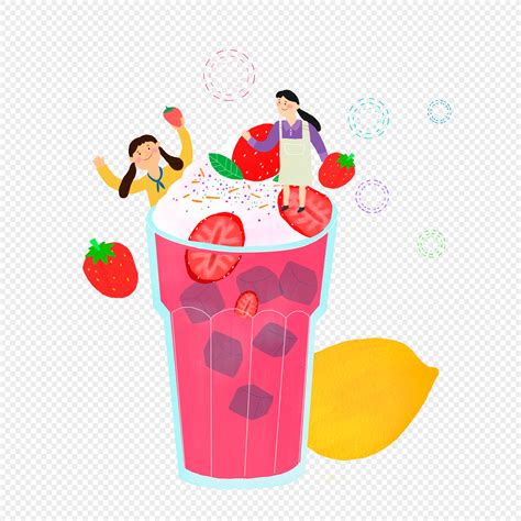 귀여운 여름 차가운 음료 아이스크림 Png 일러스트 무료 다운로드 Lovepik