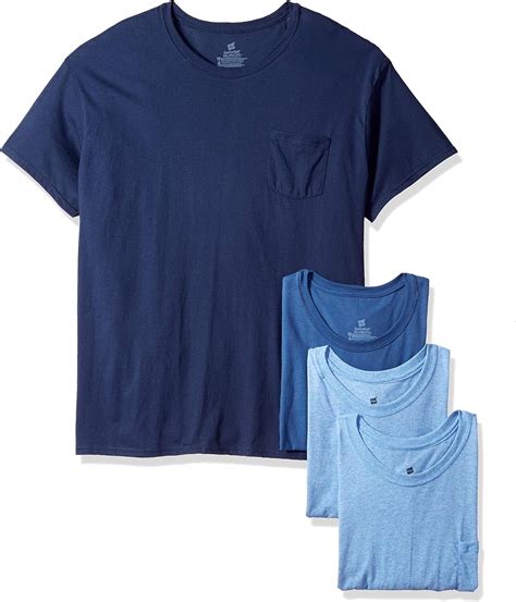 Hanes Mens Tagless® Comfortsoft® Dyed Crewneck Pocket T Shirt 4 Pack