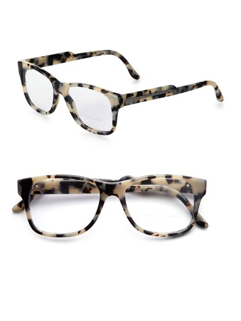 Stella Mccartney Oversized Square Optical Glassesgrey Tortoise Print In Gray Lyst