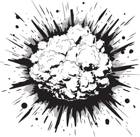 파워 팝 폭발 폭발 실루 터 만화 폭발 프리미엄 Ai 생성 벡터