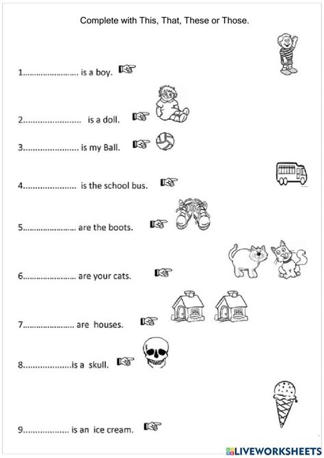 Demonstrative Pronouns Worksheet For Pre Intermedite Demonstrative