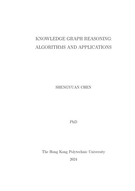 Pdf Knowledge Graph Reasoning Algorithms And Applications