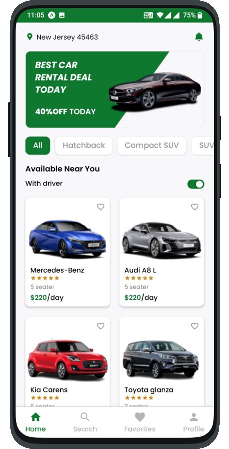 Car Rental App Template In React Native Rentalcar By Camelcasetechnology
