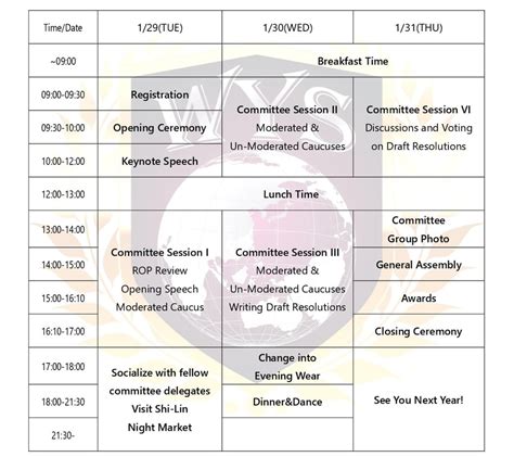 日程表 Schedule 2019世界青年高峰會 World Youth Summit
