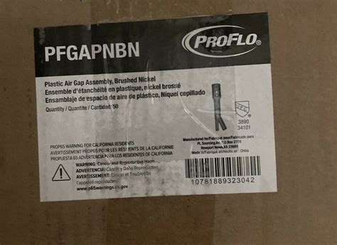 New 50 Pc Box Proflo Pfgapnbn Air Gap Assembly Nickel Mega Ma