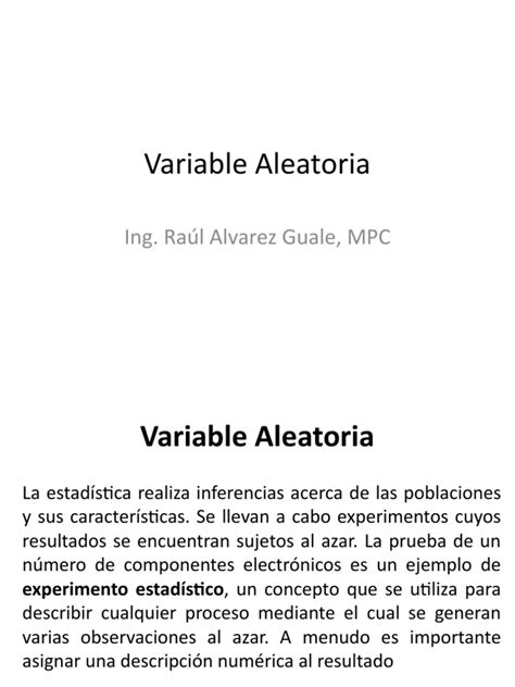 Variable Aleatoria Jc Pdf Variable Aleatoria Muestreo Estadísticas