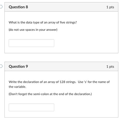 Question 1 1 Pts Given The Following Variable