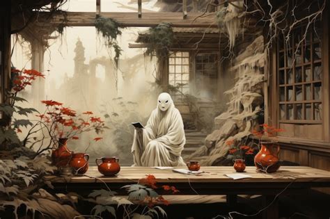 Premium Photo Elusive Yokai Ghost Spirits Lurk In Houses And Grounds