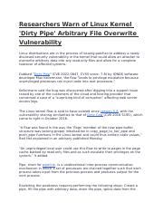 Researchers Warn Of Linux Kernel Docx Researchers Warn Of Linux