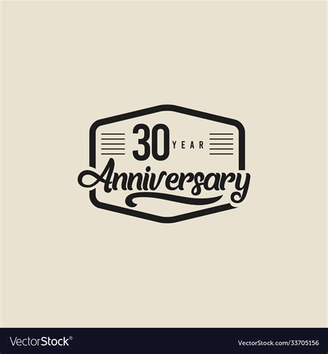 30 Years Anniversary Celebration Template Design Vector Image