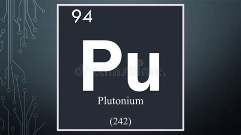 Plutonium Chemical Element Symbol On Dark Abstract Background Stock Illustration Illustration