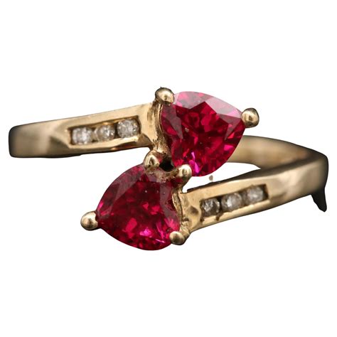Customizable Heart Shaped Ruby Diamonds Engagement Ring For Her 18k Gold For Sale At 1stdibs