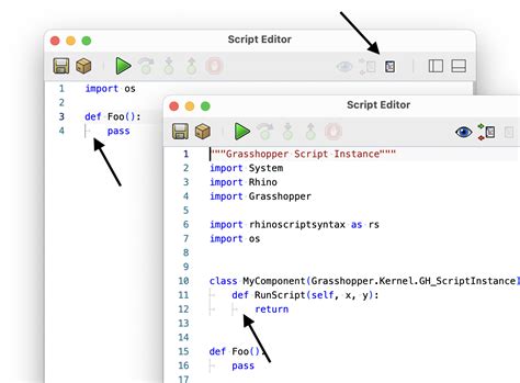 Rhino Script Editing Features