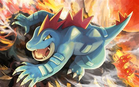 Dido Di Do Di Do Feraligatr Slugma Nintendo Pokemon Commentary Request Highres Claws
