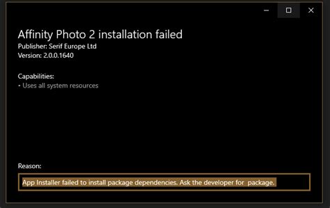 Cant Install Installer Gets To 3 And Stops App Installer Failed To Install Package