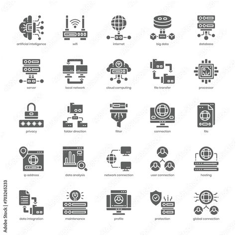 Big Data Icon Pack For Your Website Design Logo App And User Interface Big Data Icon Glyph