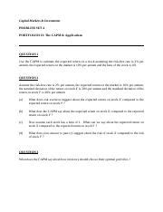 4 8306 CAPM ProblemSet Su20 Pdf Capital Markets Investments PROBLEM