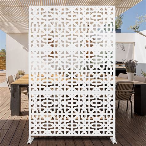 Elevens Metal Outdoor Privacy Screen Freestanding Outdoor