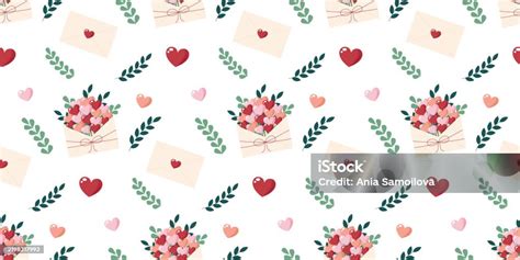 공예 봉투에 하트 발렌타인 데이 여성의 날 어머니의 날에 대 한 완벽 한 패턴 직물 포장지 카드를 위한 본 벡터 일러스트 레이 션 귀여운에 대한 스톡 벡터 아트 및 기타