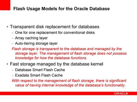 flash usage models for the oracle database pdf databases computer