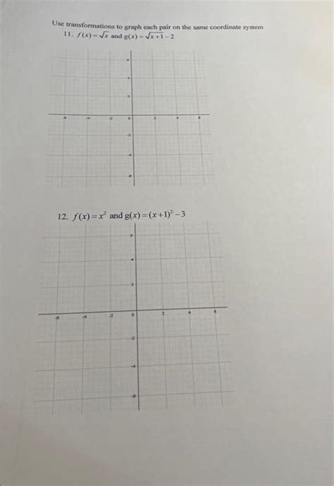 Solved Use Transformations To Graph Each Pair On The Same