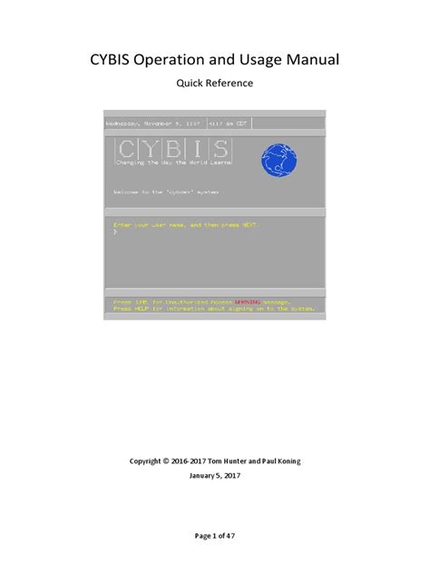 Cybis Operation And Usage Manual Pdf Command Line Interface Computer Keyboard