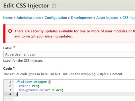 Nodes Unable To Add Custom Css From Asset Injector Module To Content