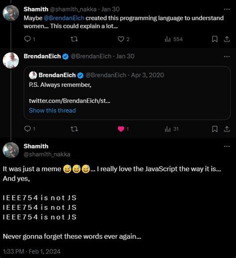 Shamith Nakka On Linkedin Javascript Ieee754 Floatingpointprecision Tweet Brendaneich