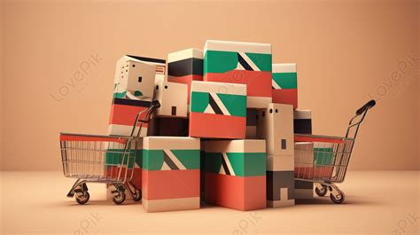 소셜 미디어와 웹사이트를 위한 매력적인 3d 렌더링으로 수단에서의 온라인 쇼핑 경험을 향상해보세요 소셜 미디어 배경 전자