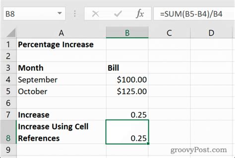 How To Calculate Percentage Increase Between Multiple Numbers In Excel