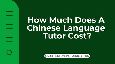 How Much Does A Chinese Language Tutor Cost Cambridge Online Tutors