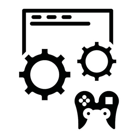 Premium Vector Game Engine Glyph Solid Black Illustration