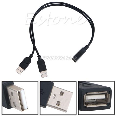 Cm Double Usb A Male To Usb A Female Y Cable Extension Cord Power Adapter H In