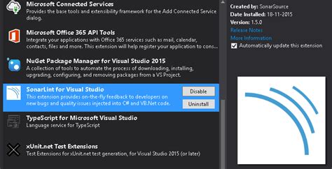 Anuraj SonarLint For Visual Studio 2015