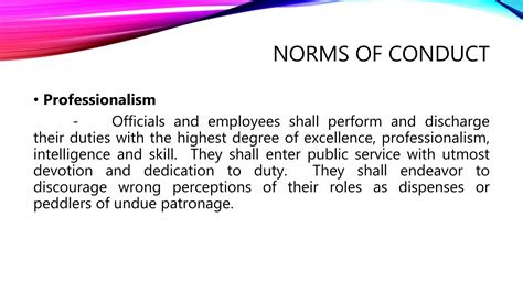 Code Of Conduct And Ethical Standards Of Public Officials And Employees PPTX