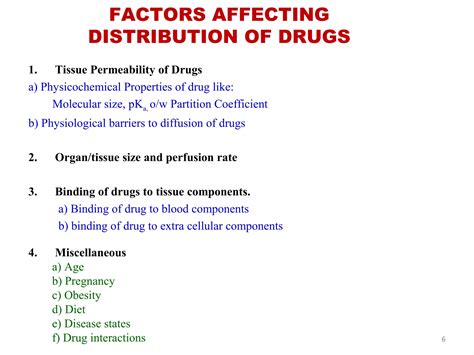 Factors Affecting Distribution Of Drug Ppt
