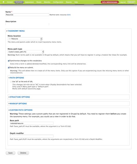 Using Taxonomy Menu And Entity Reference Prepopulate To Create An Easy