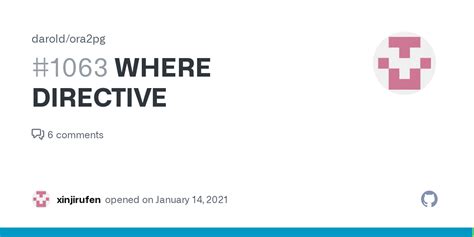 Where Directive · Issue 1063 · Daroldora2pg · Github