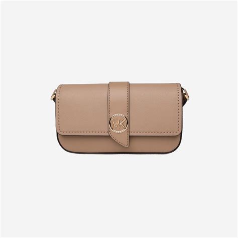 마이클 코어스 그린위치 엑스트라 스몰 사피아노 레더 슬링 크로스바디백 카멜 Michael Kors Kream