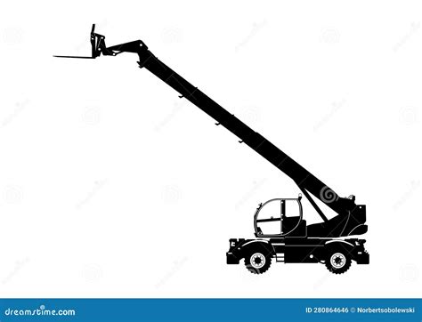 Modern Rotating Telehandler Vector Stock Vector Illustration Of