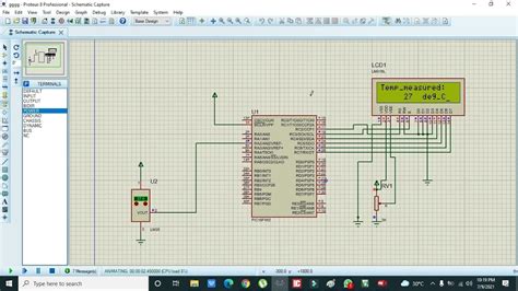 Temperature Monitoring Circuit With Pic Microcontroller And Lcd In