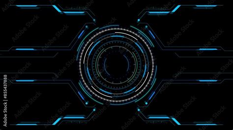 Futuristic Hud Video Frame Code Moving Cyberspace Digital Data Matrix Technology Plexus Lines